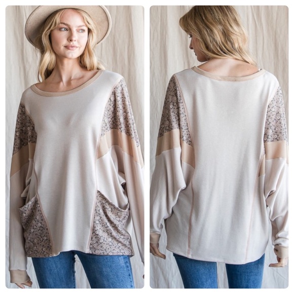 A Girl Thing | Tops | 2 20 Start Cute Beige Floral Top | Poshmark